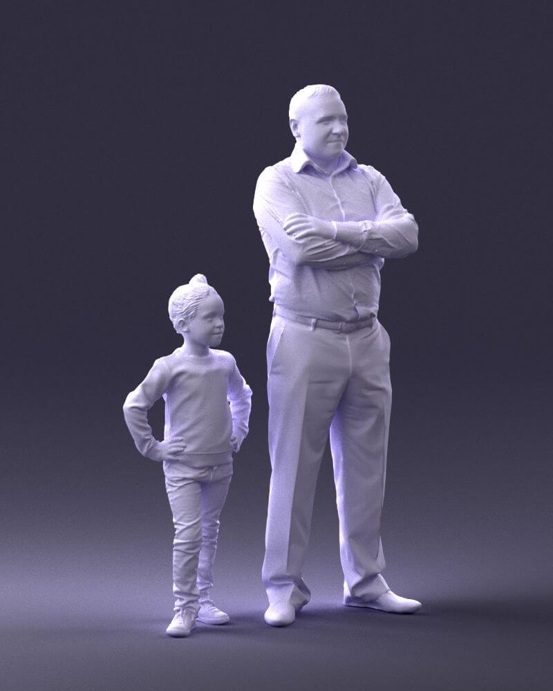Father and Daughter (0040) - 3D Model by 3DFarm