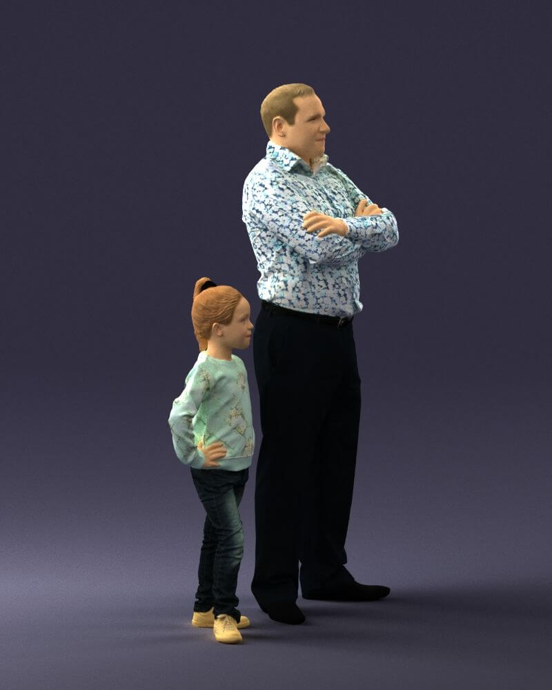 Father and Daughter (0040) - 3D Model by 3DFarm