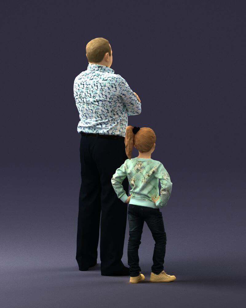 Father and Daughter (0040) - 3D Model by 3DFarm