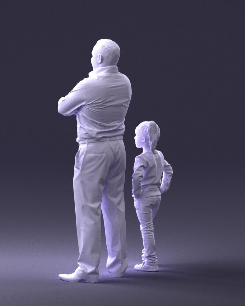 Father and Daughter (0040) - 3D Model by 3DFarm
