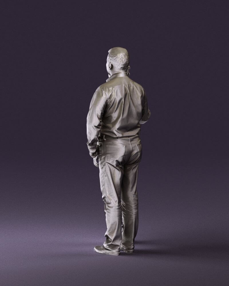 Fatty Man Hug Woman in White in Back (0882) - 3D Model by 3DFarm