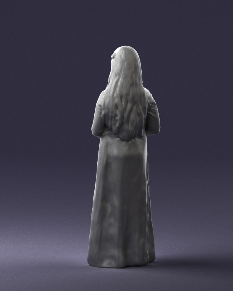 Girl in a Dress with a Squirrel (0387) - 3D Model by 3DFarm