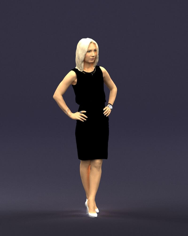 Hands on Hips Woman (0396) - 3D Model by 3DFarm
