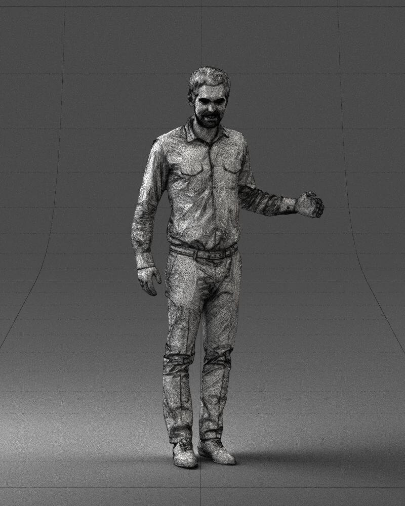 Hugging Man in White Shirt (0099) - 3D Model by 3DFarm