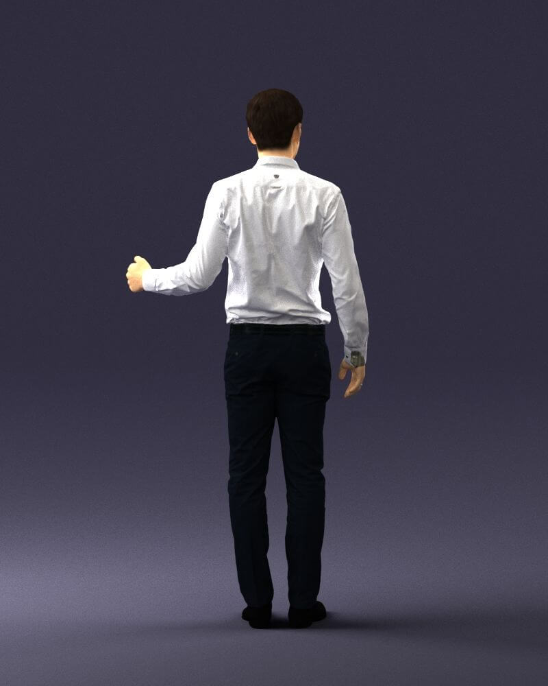 Hugging Man in White Shirt (0099) - 3D Model by 3DFarm