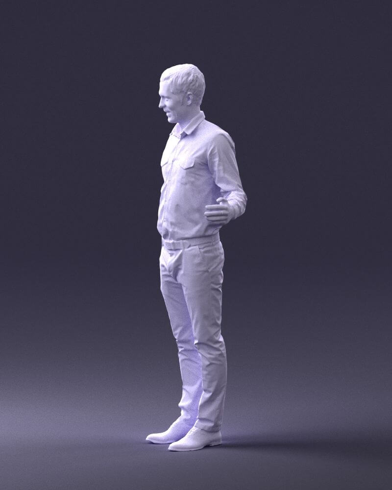 Hugging Man in White Shirt (0099) - 3D Model by 3DFarm