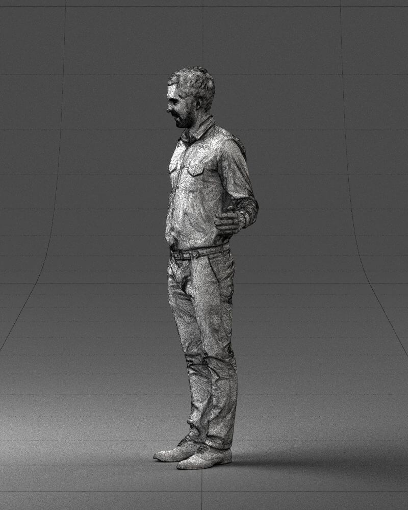 Hugging Man in White Shirt (0099) - 3D Model by 3DFarm