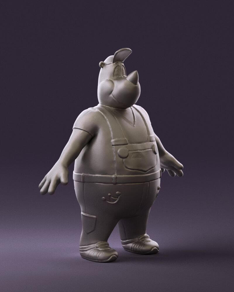 Humanoid Man Rhino (0885) - 3D Model by 3DFarm