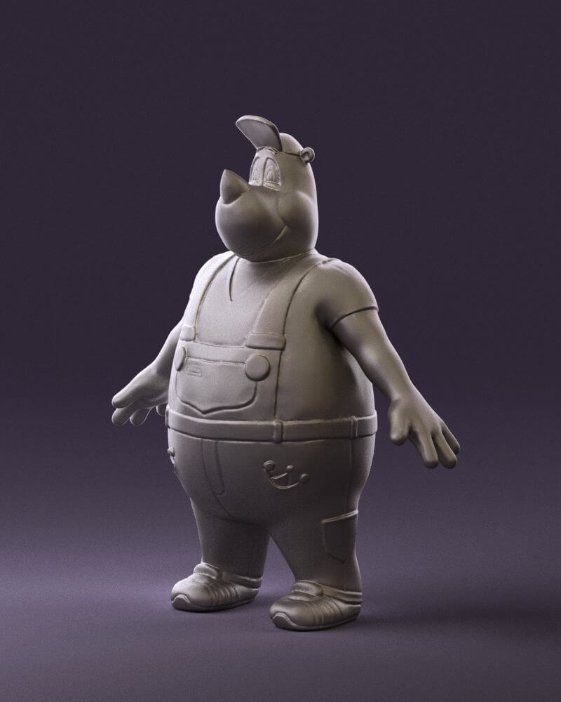 Humanoid Man Rhino (0885) - 3D Model by 3DFarm