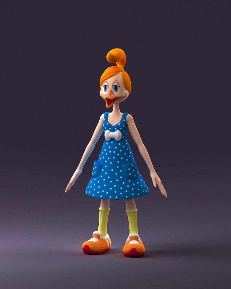 Humanoid Woman Duck (0884) - 3D Model by 3DFarm