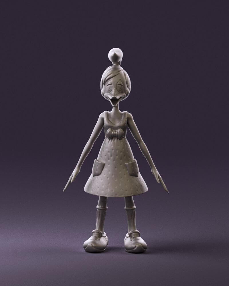 Humanoid Woman Duck (0884) - 3D Model by 3DFarm