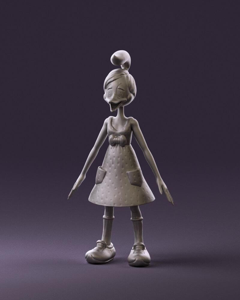 Humanoid Woman Duck (0884) - 3D Model by 3DFarm