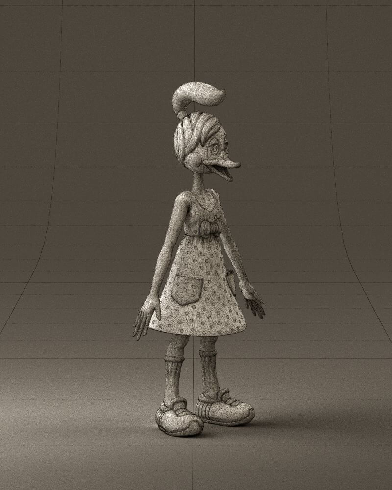 Humanoid Woman Duck (0884) - 3D Model by 3DFarm