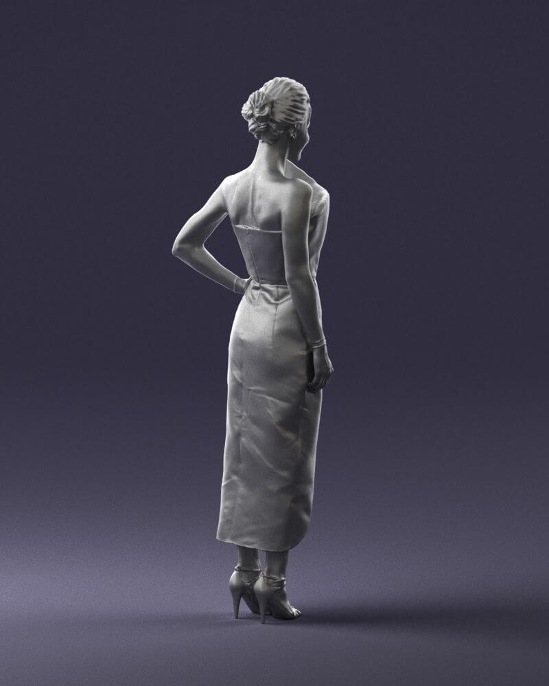 Light Girl in a White Dress (0321) - 3D Model by 3DFarm