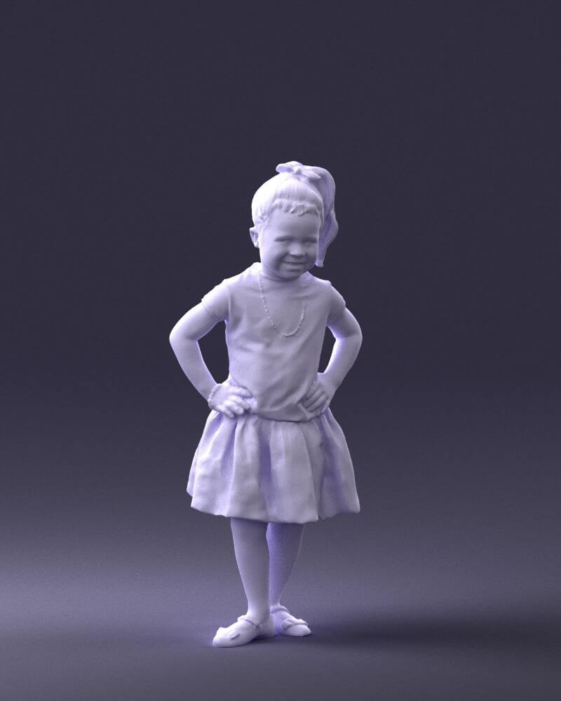 Little Girl in Pose (0032) - 3D Model by 3DFarm