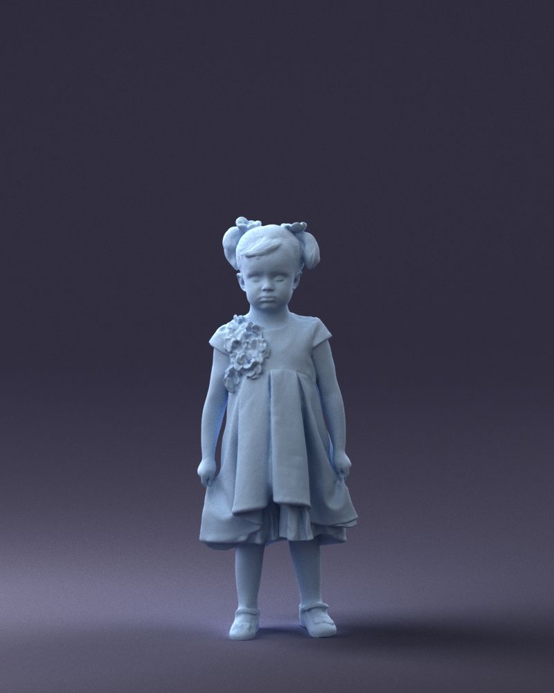 000056 Little Girl in Sundress 0328 - 3D Model by 3DFarm