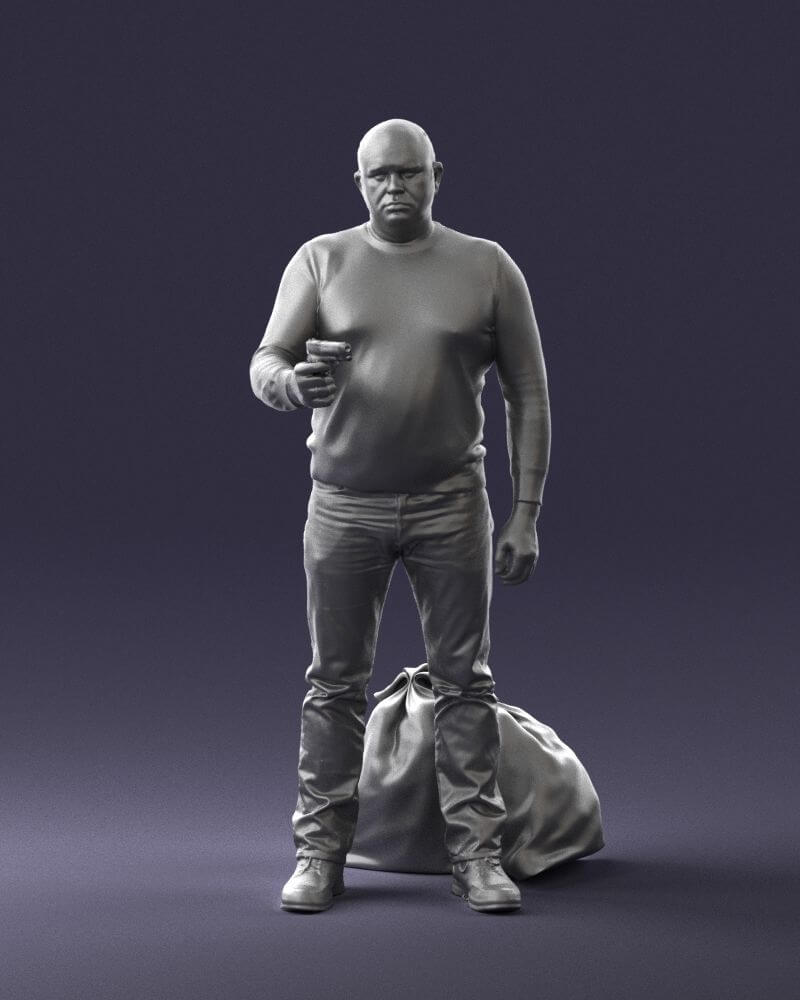 Male Bank Robber (0286) - 3D Model by 3DFarm