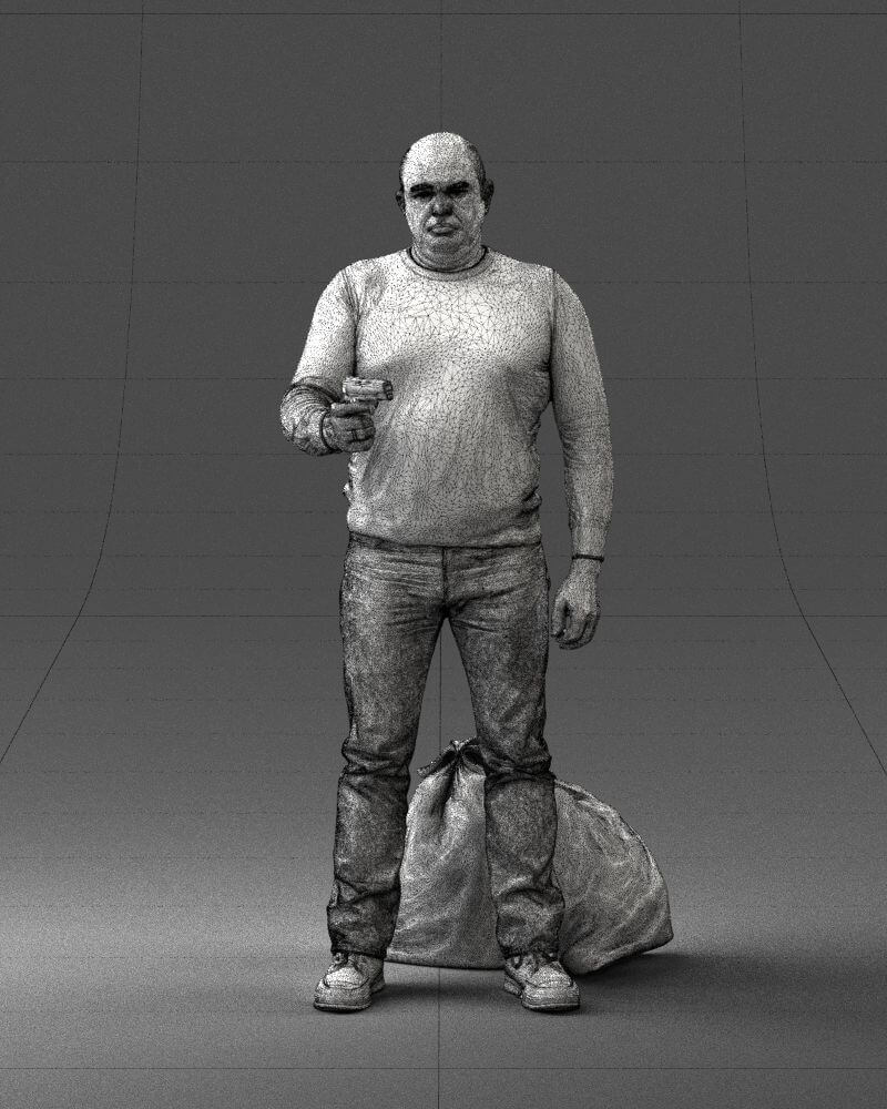 Male Bank Robber (0286) - 3D Model by 3DFarm