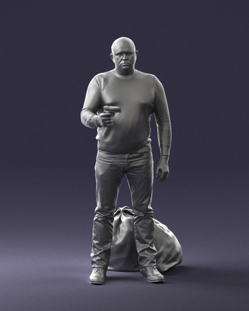 Male Bank Robber (0286) - 3D Model by 3DFarm