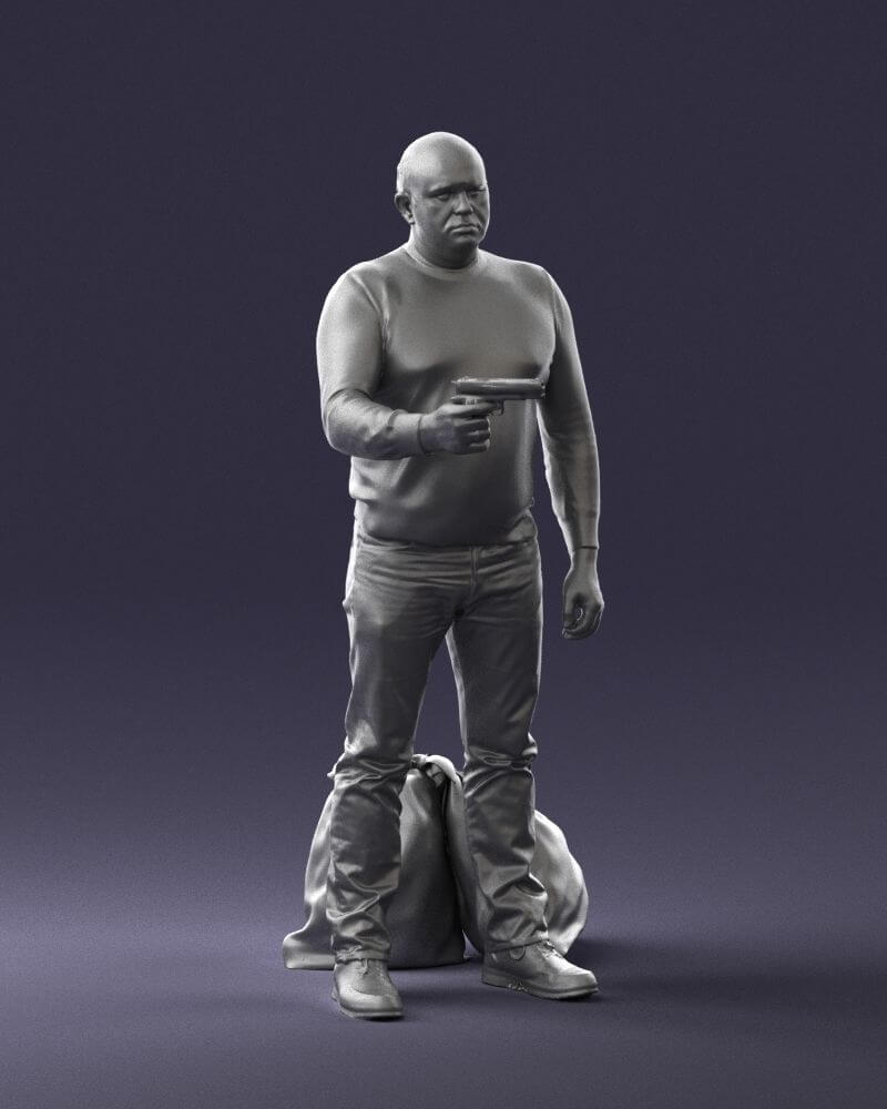 Male Bank Robber (0286) - 3D Model by 3DFarm