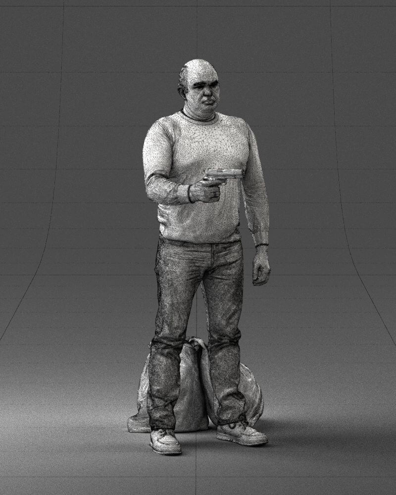 Male Bank Robber (0286) - 3D Model by 3DFarm