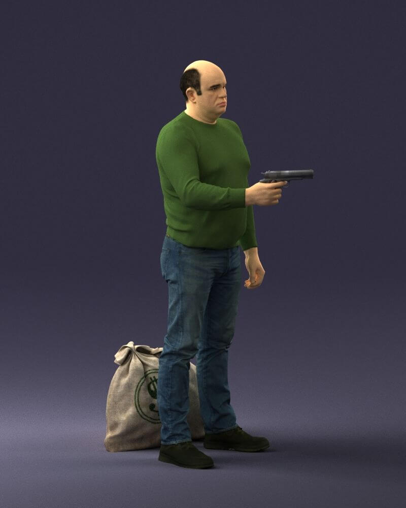 Male Bank Robber (0286) - 3D Model by 3DFarm