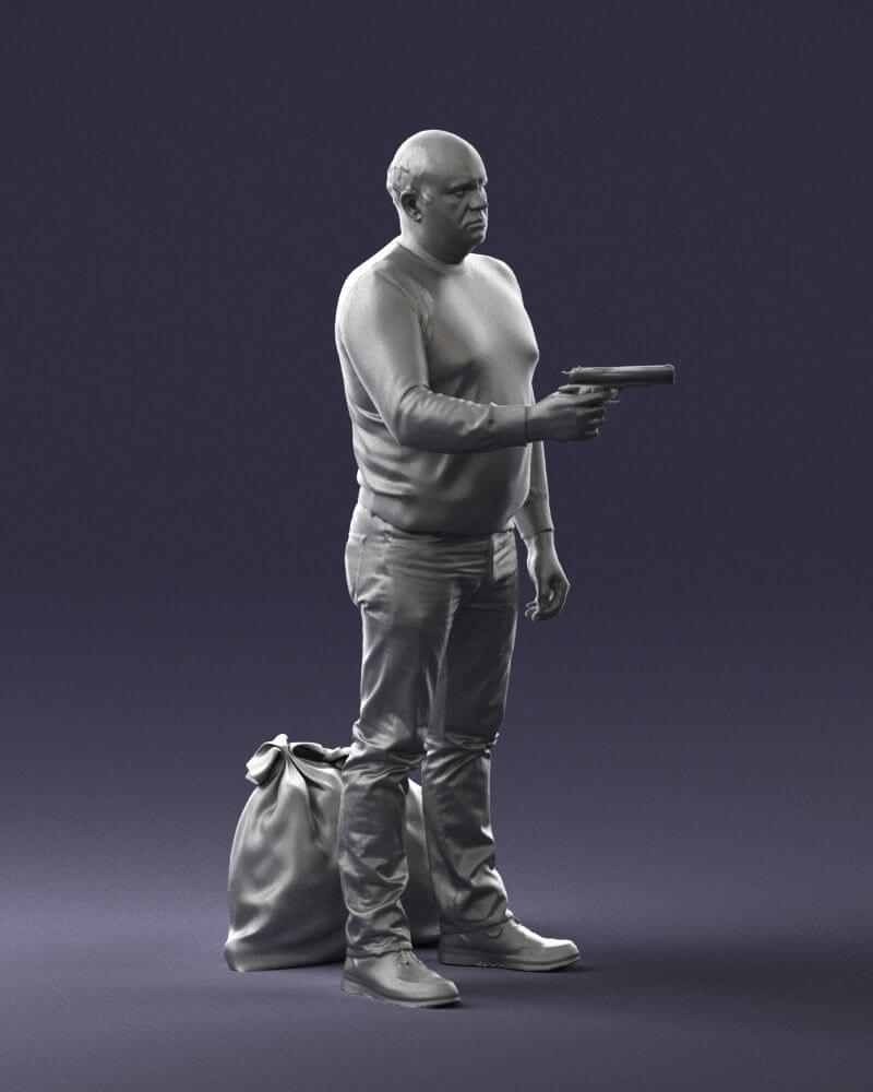 Male Bank Robber (0286) - 3D Model by 3DFarm