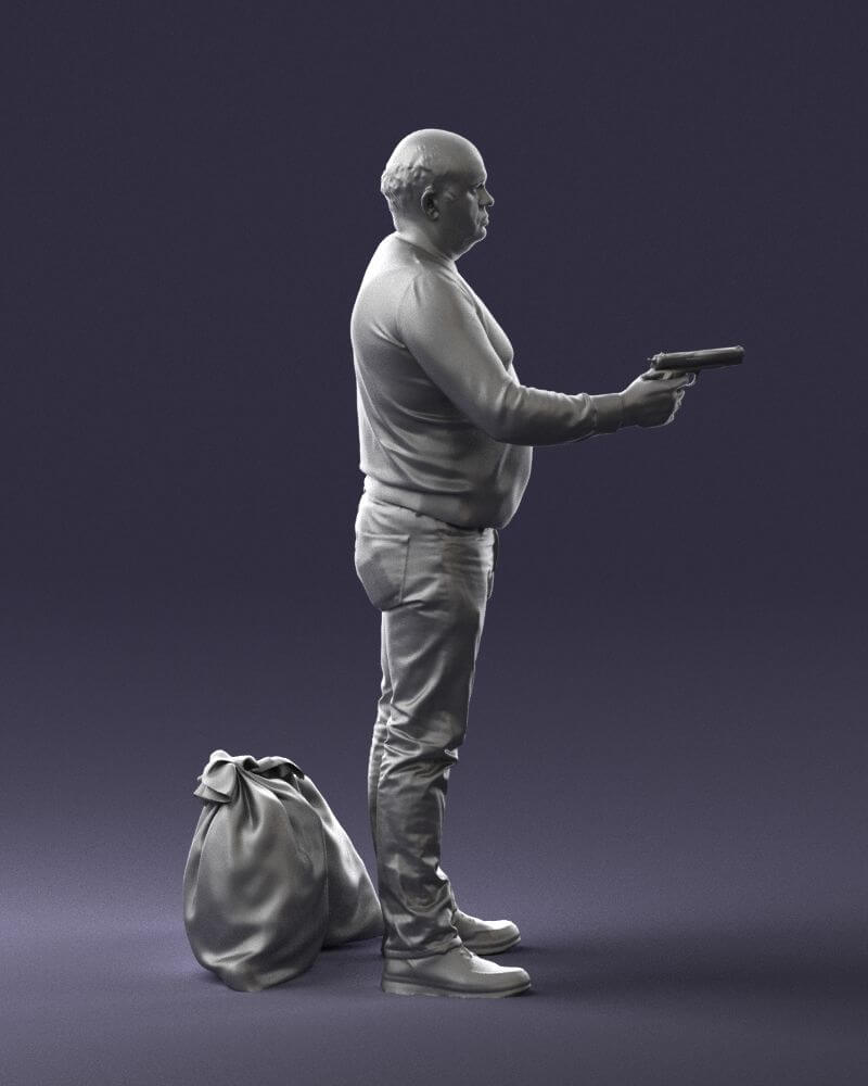 Male Bank Robber (0286) - 3D Model by 3DFarm