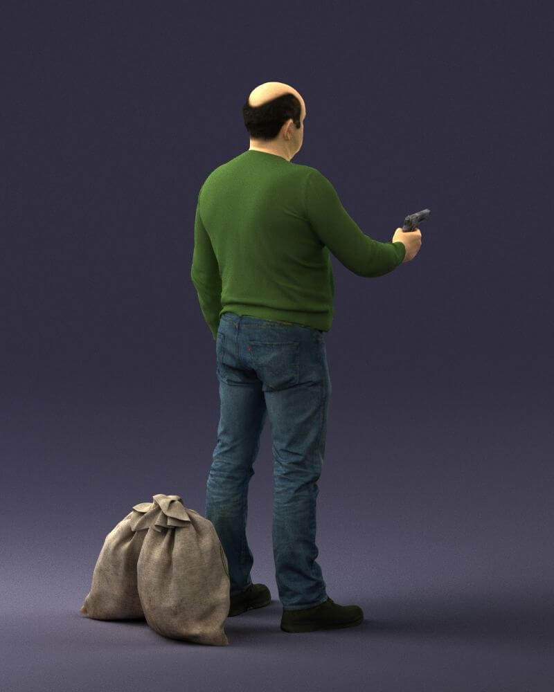 Male Bank Robber (0286) - 3D Model by 3DFarm