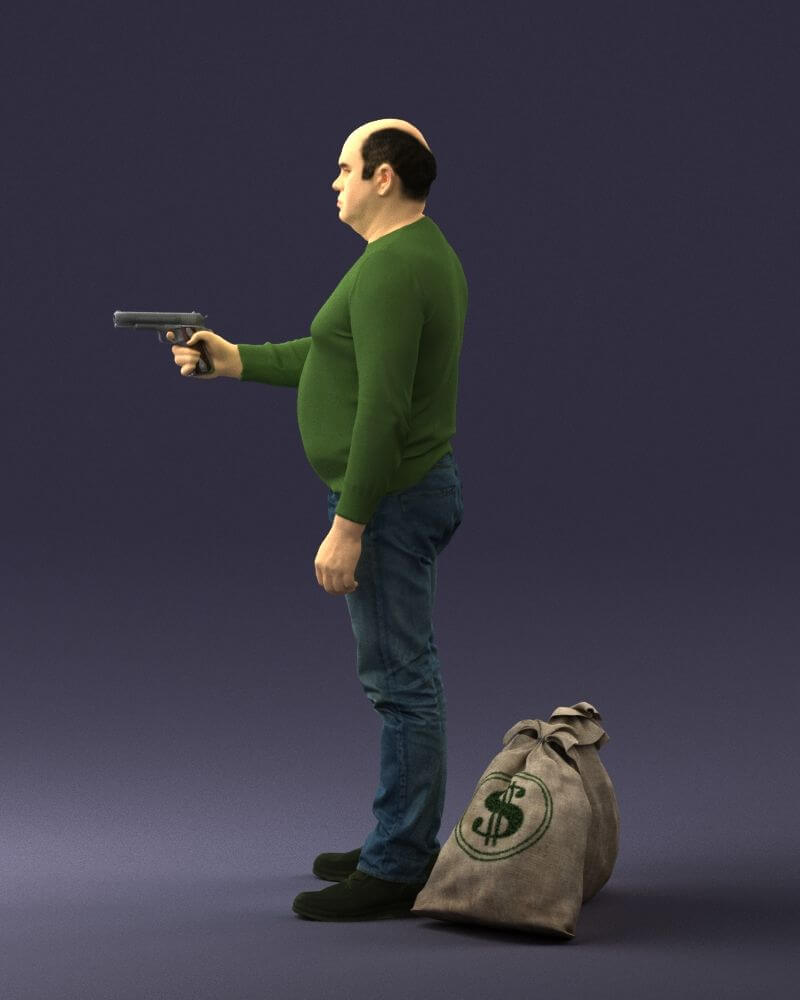 Male Bank Robber (0286) - 3D Model by 3DFarm