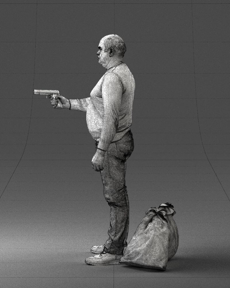 Male Bank Robber (0286) - 3D Model by 3DFarm