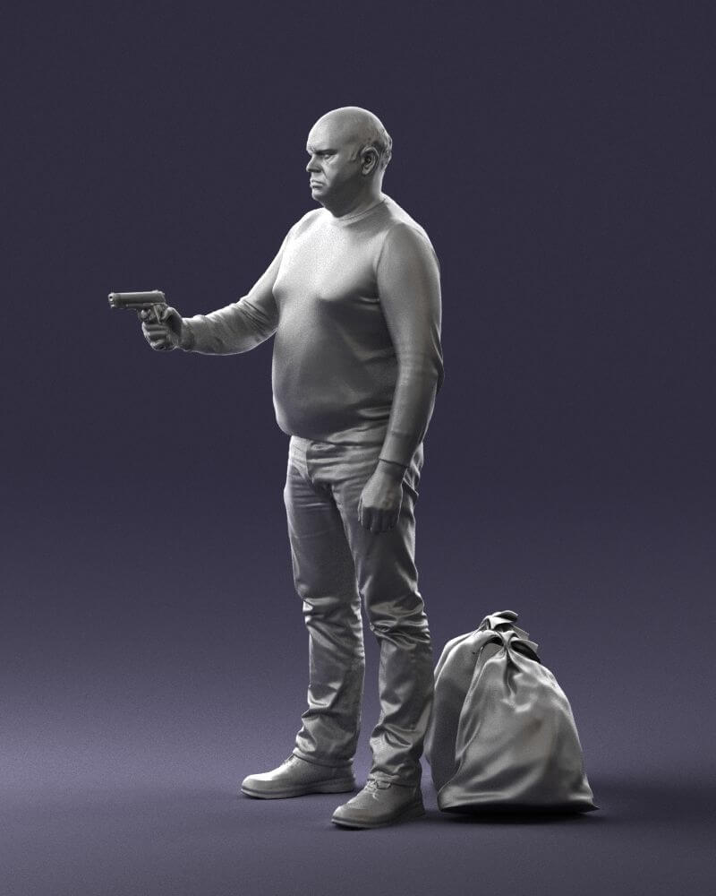 Male Bank Robber (0286) - 3D Model by 3DFarm