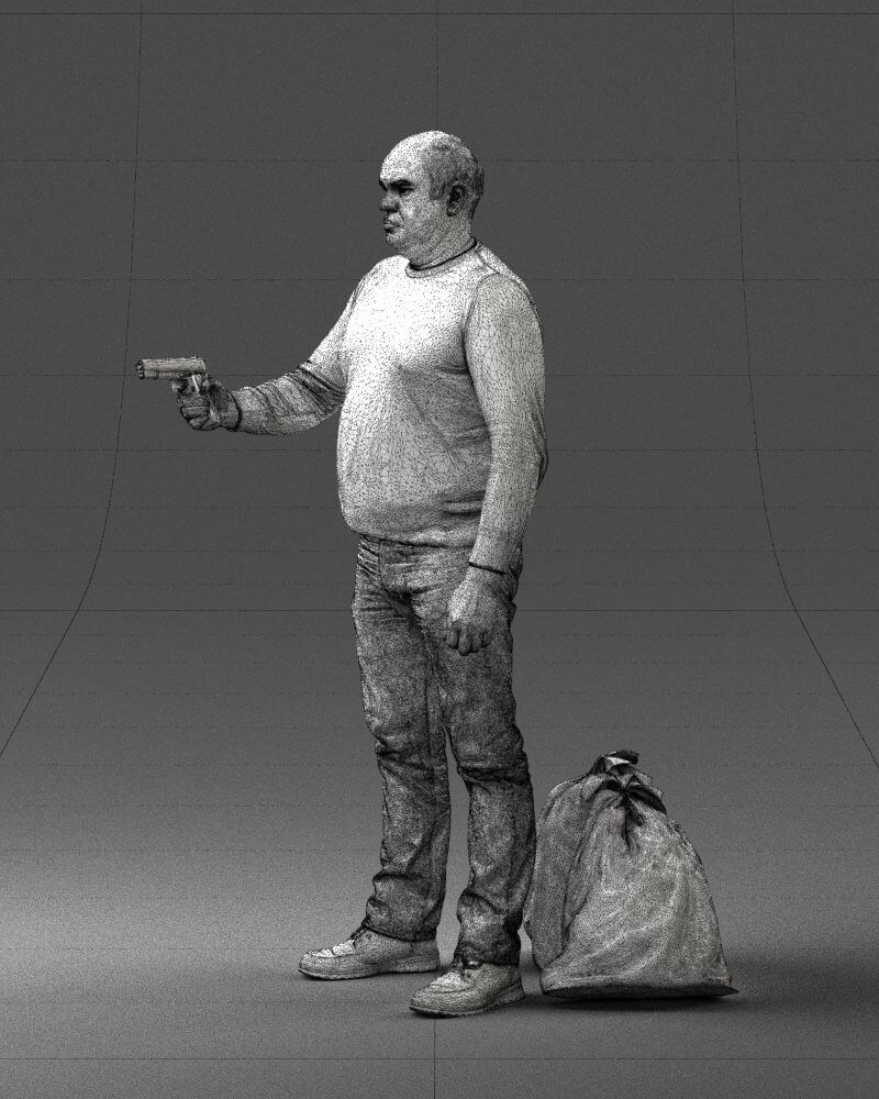 Male Bank Robber (0286) - 3D Model by 3DFarm