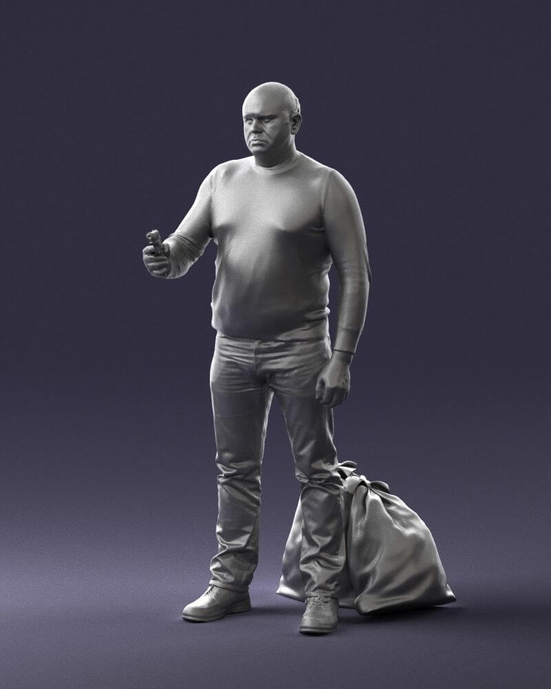 Male Bank Robber (0286) - 3D Model by 3DFarm