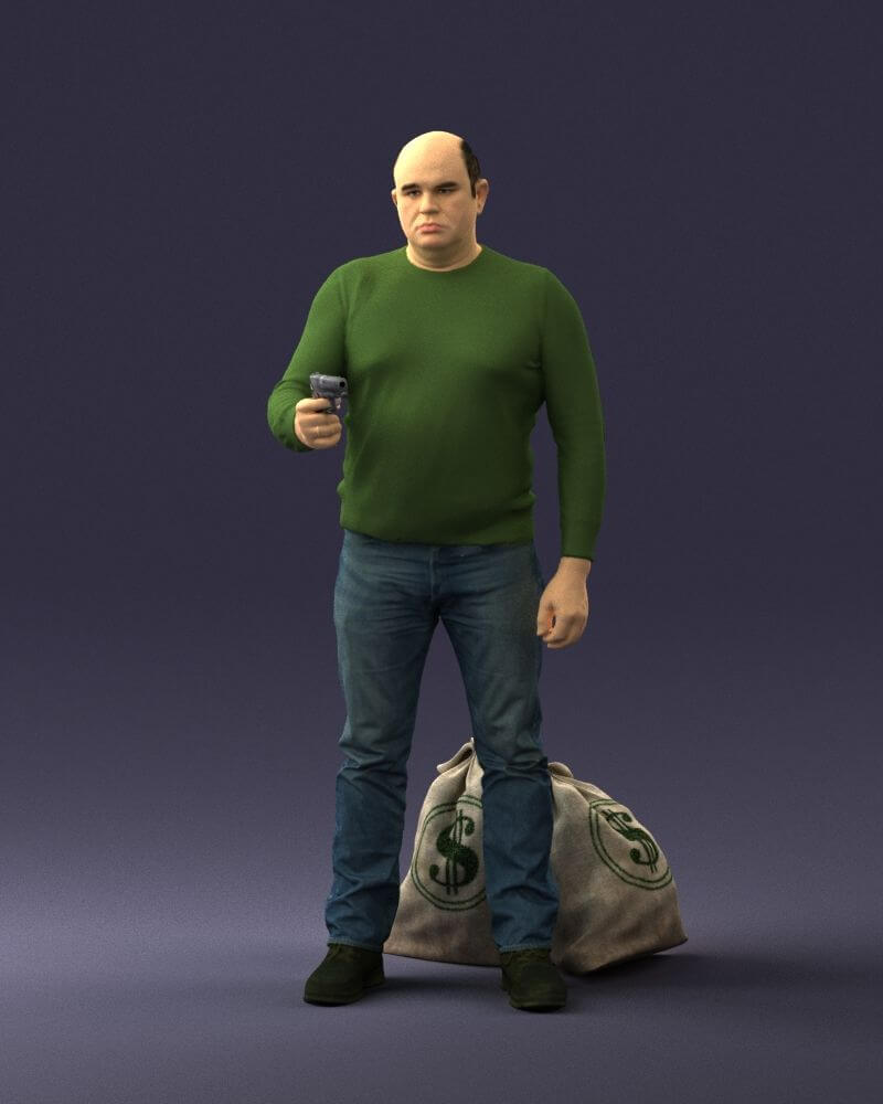 Male Bank Robber (0286) - 3D Model by 3DFarm