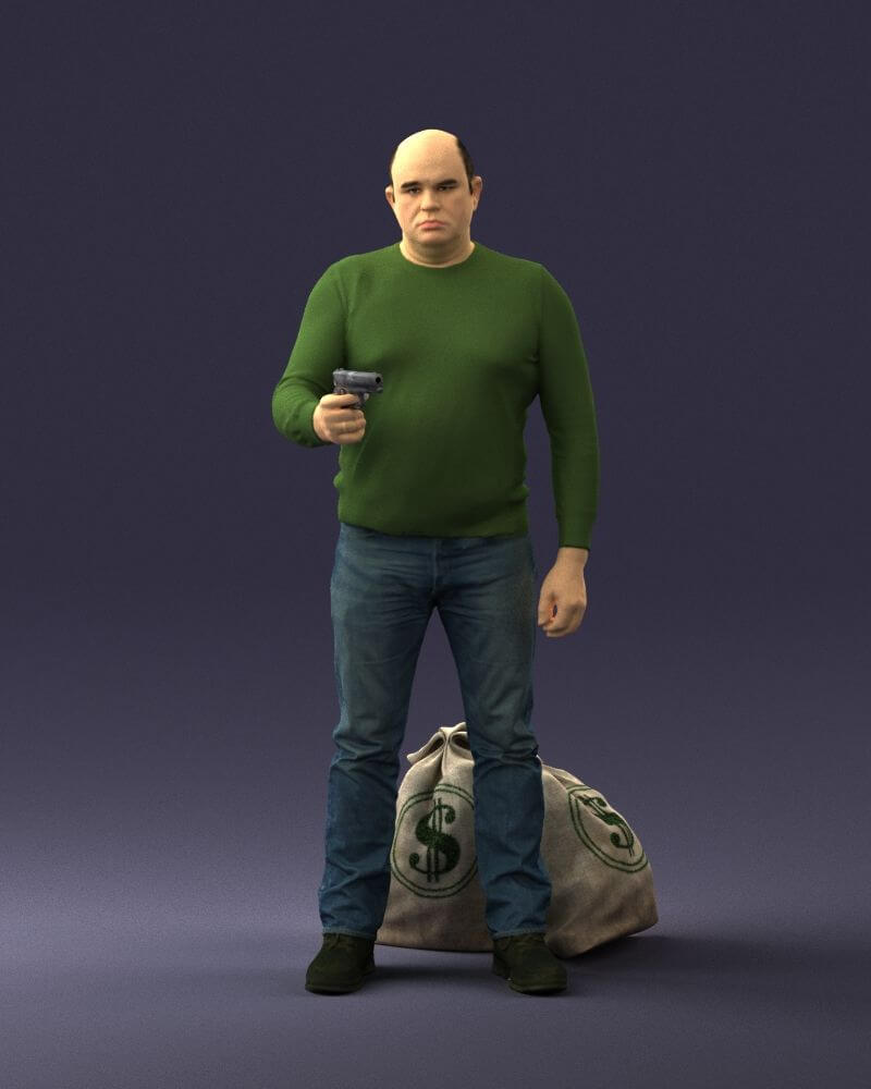 Male Bank Robber (0286) - 3D Model by 3DFarm