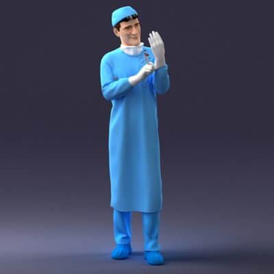 Male Surgeon with a Scalpel (200222) - 3D Model by 3DFarm
