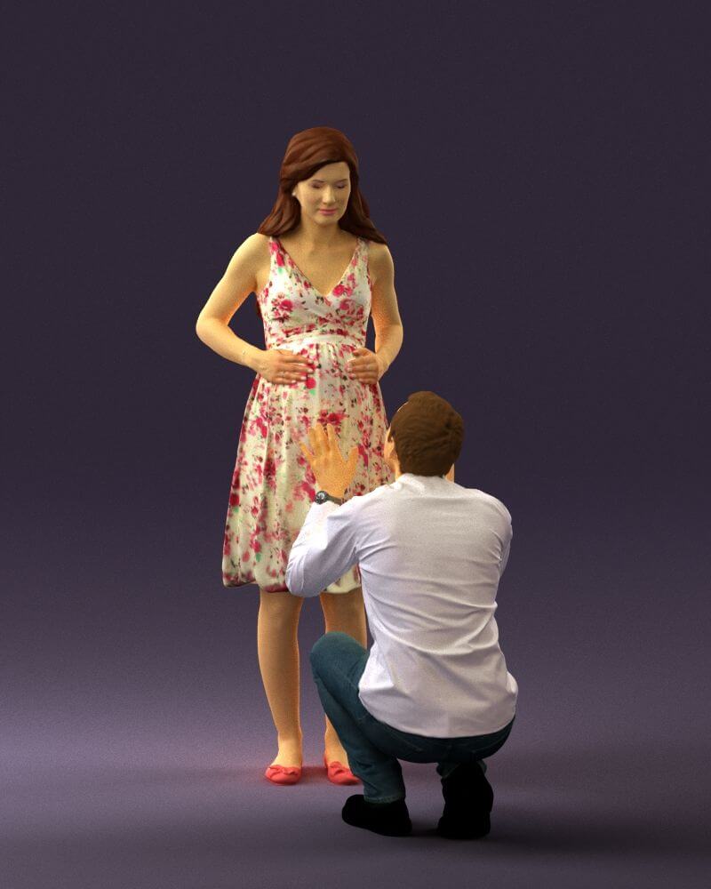 Man and Pregnant Woman (0771) - 3D Model by 3DFarm