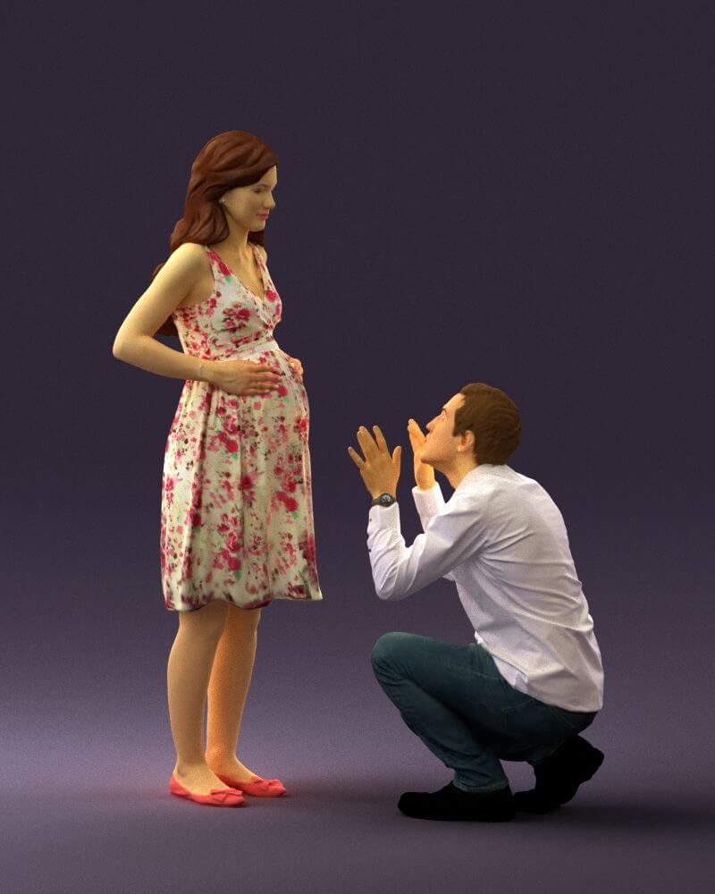 Man and Pregnant Woman (0771) - 3D Model by 3DFarm