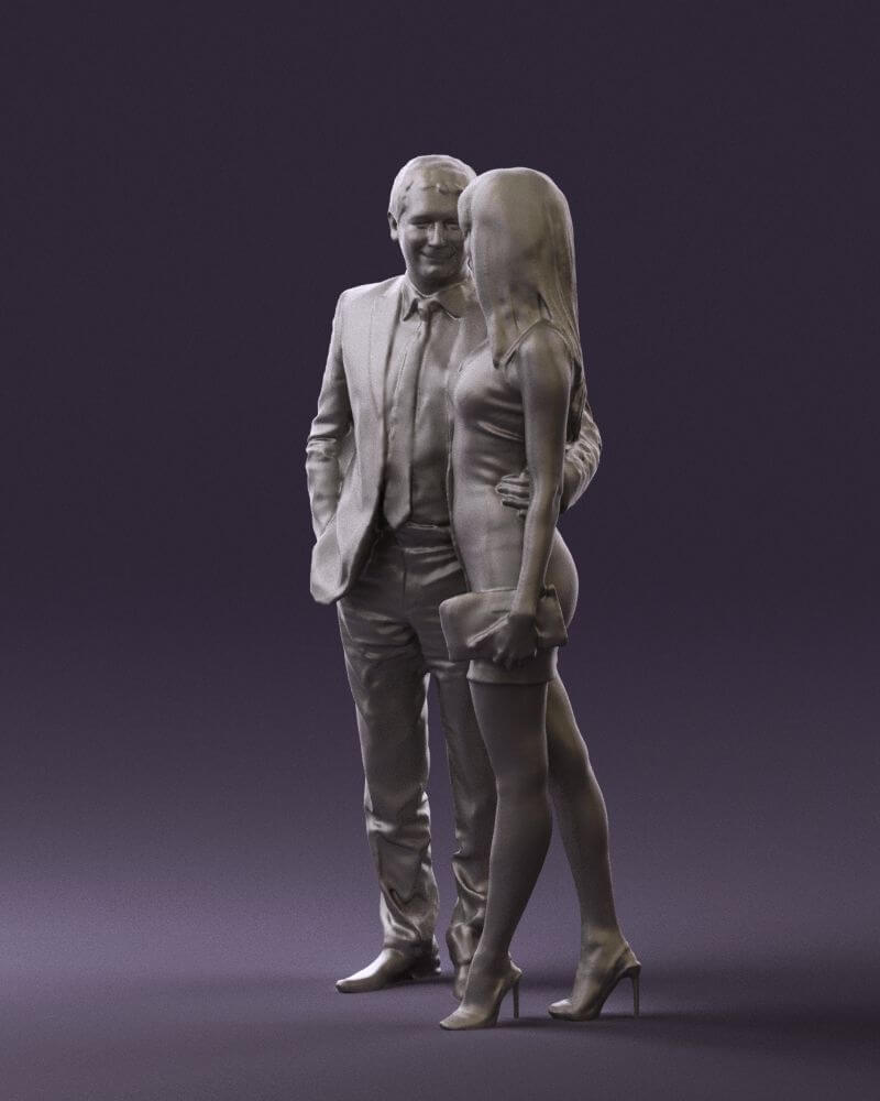 Man and Woman in Evening Dresses (0591) - 3D Model by 3DFarm