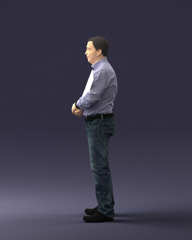 Man Holding Sign (0621) - 3D Model by 3DFarm