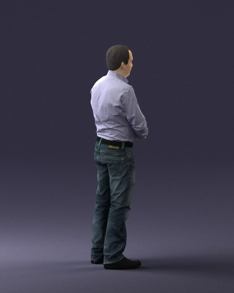 Man Holding Sign (0621) - 3D Model by 3DFarm