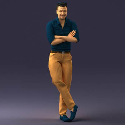 Man in a Sitting Position (0175) - 3D Model by 3DFarm