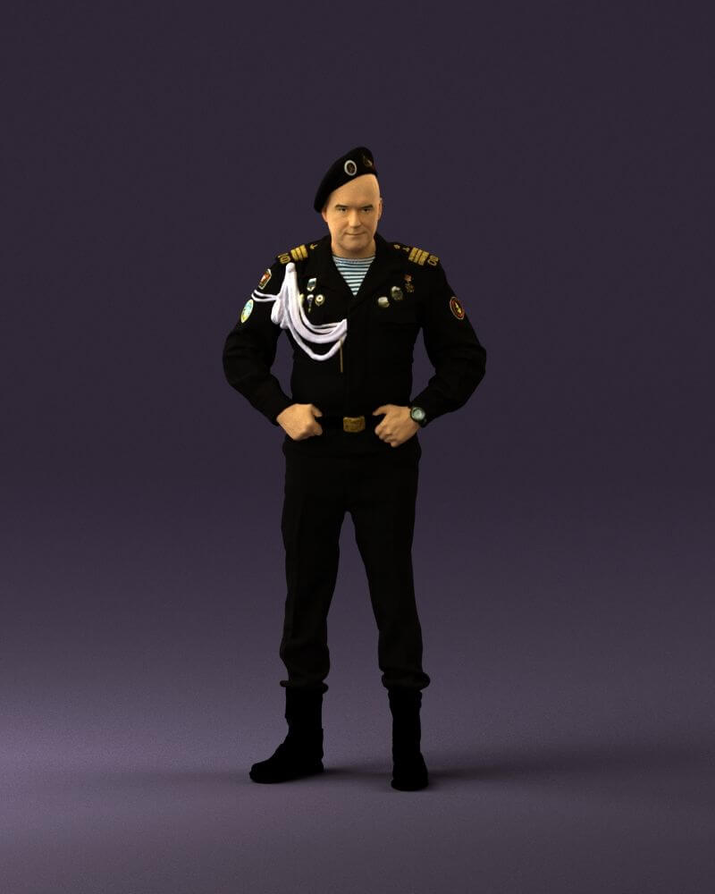 Man in Black Devils Army Uniform (0901) - 3D Model by 3DFarm