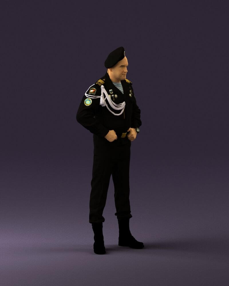Man in Black Devils Army Uniform (0901) - 3D Model by 3DFarm