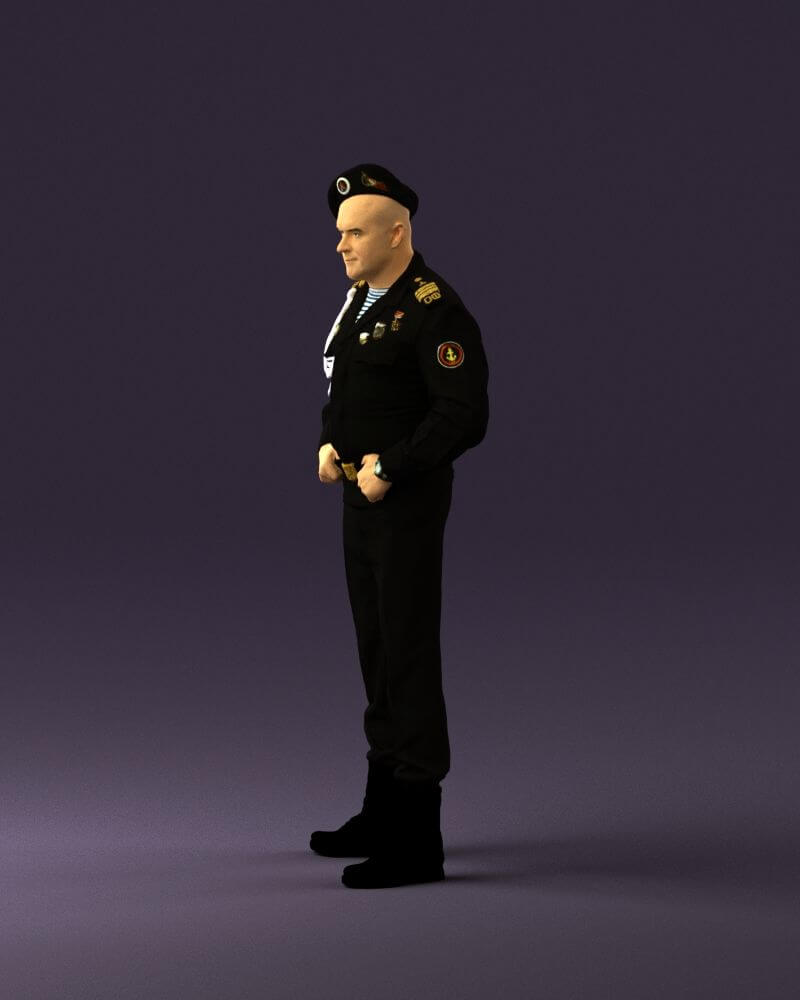Man in Black Devils Army Uniform (0901) - 3D Model by 3DFarm