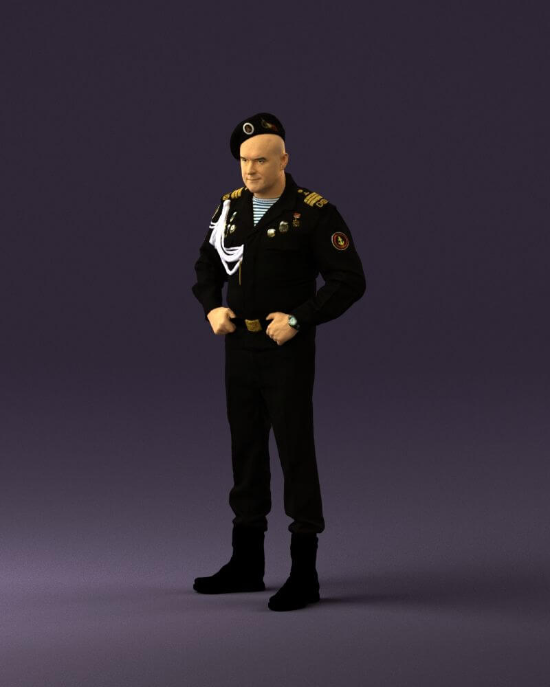 Man in Black Devils Army Uniform (0901) - 3D Model by 3DFarm