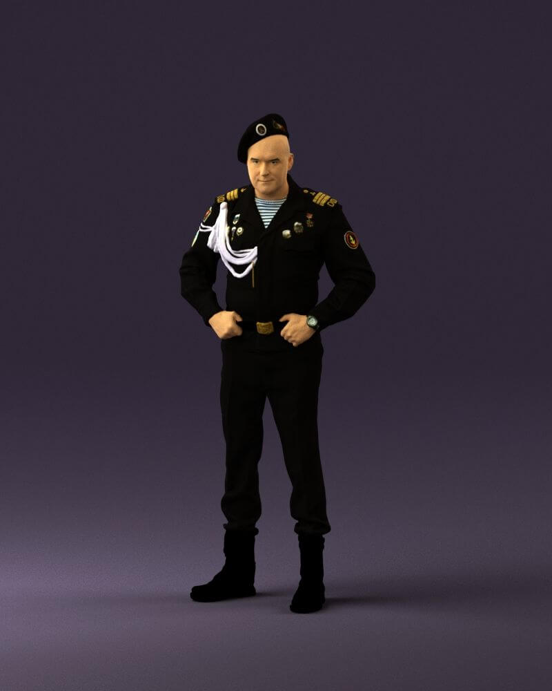 Man in Black Devils Army Uniform (0901) - 3D Model by 3DFarm