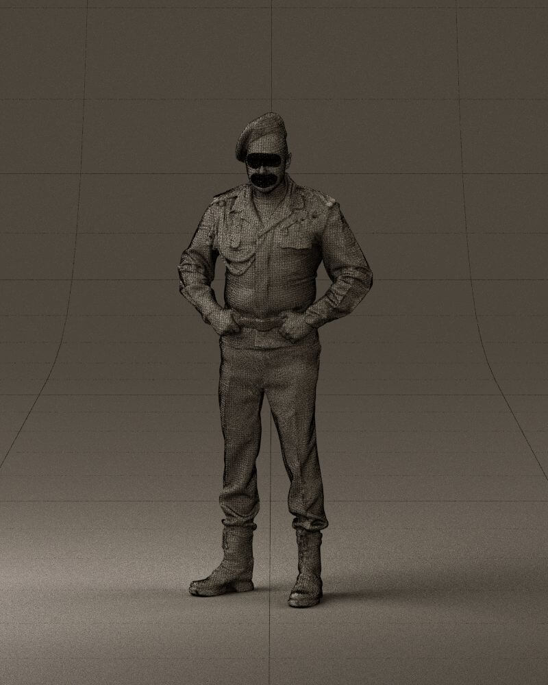 Man in Black Devils Army Uniform (0901) - 3D Model by 3DFarm