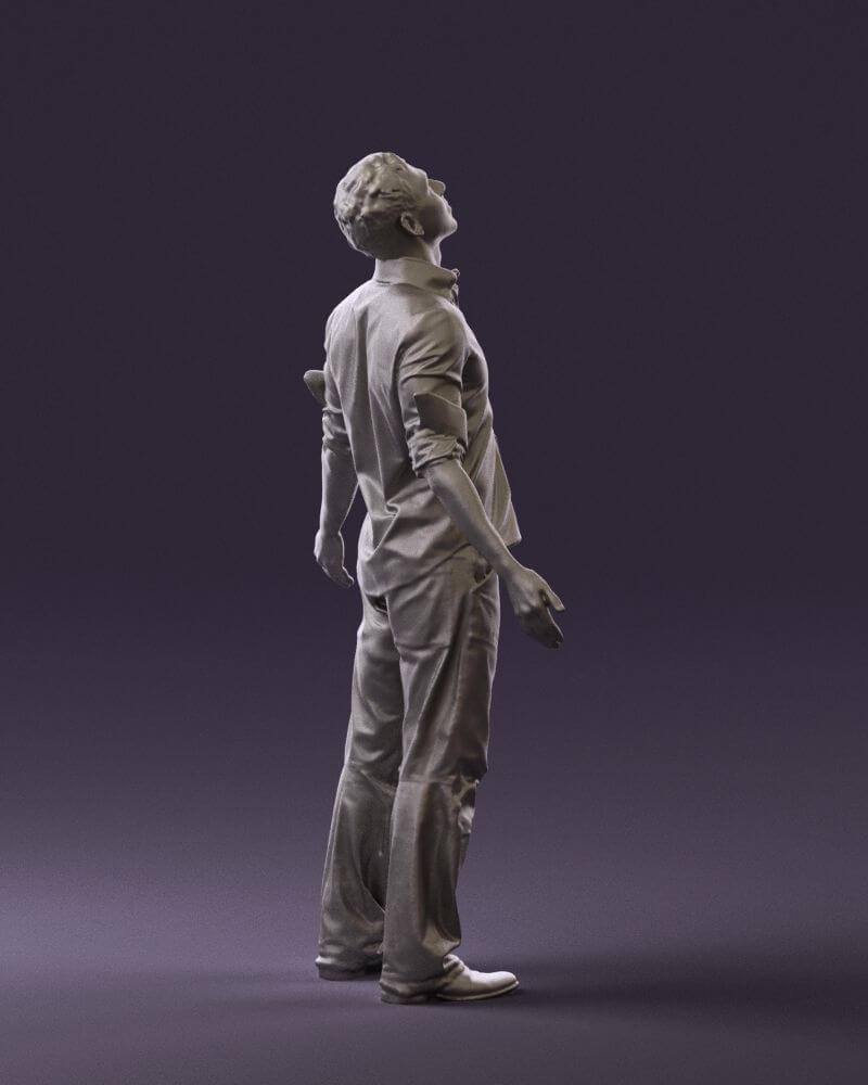 Man in Blessed Pose in Blue (0602) - 3D Model by 3DFarm